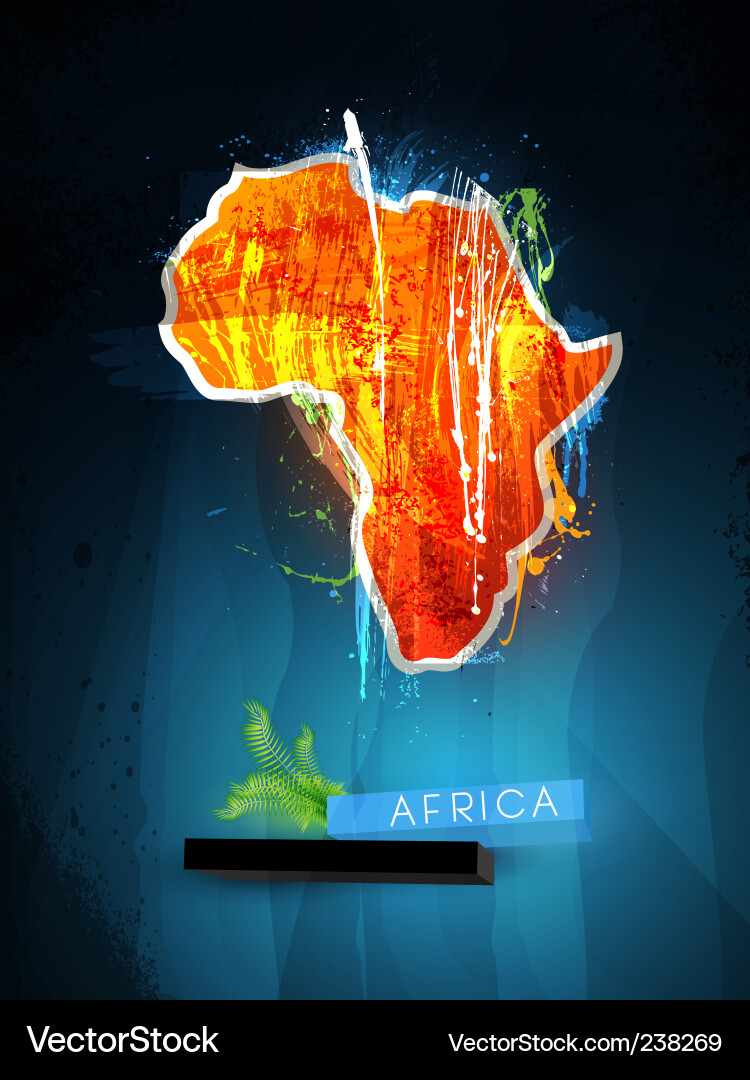 Colorful Africa Map Poster Royalty Free Vector Image