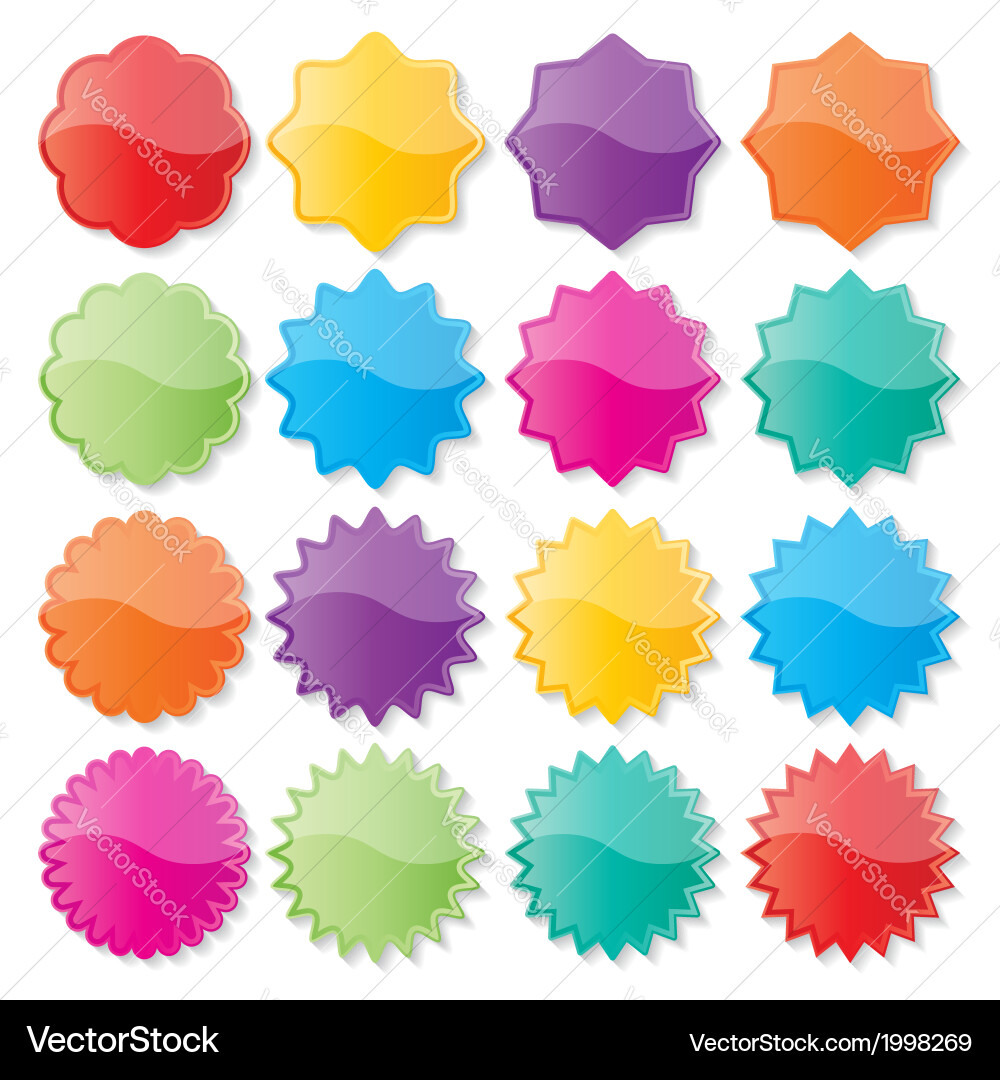 Colorful Paper Seals & Stickers Royalty Free Vector
