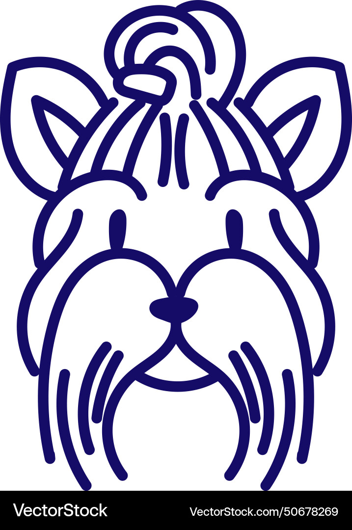 Cute yorkshire terrier line drawing isolated Vector Image