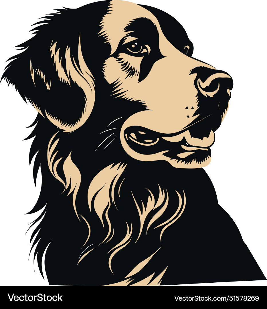 Golden retriever silhouette Royalty Free Vector Image