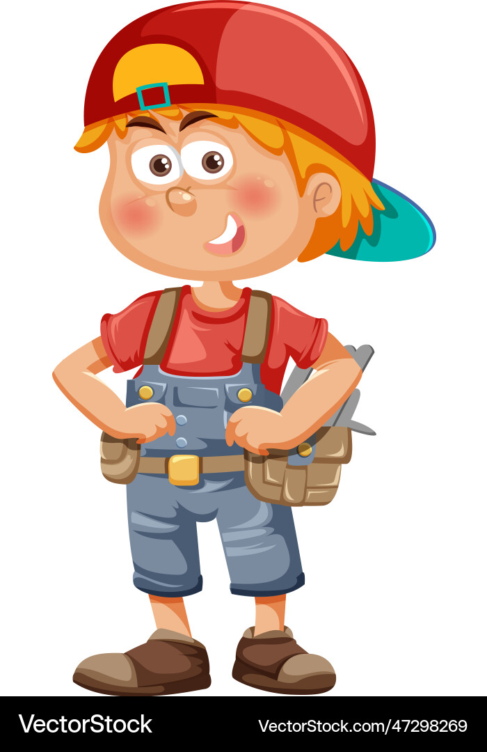 Maintenance boy cartoon character Royalty Free Vector Image