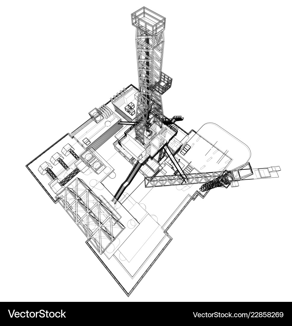 Offshore oil rig drilling platform concept Vector Image