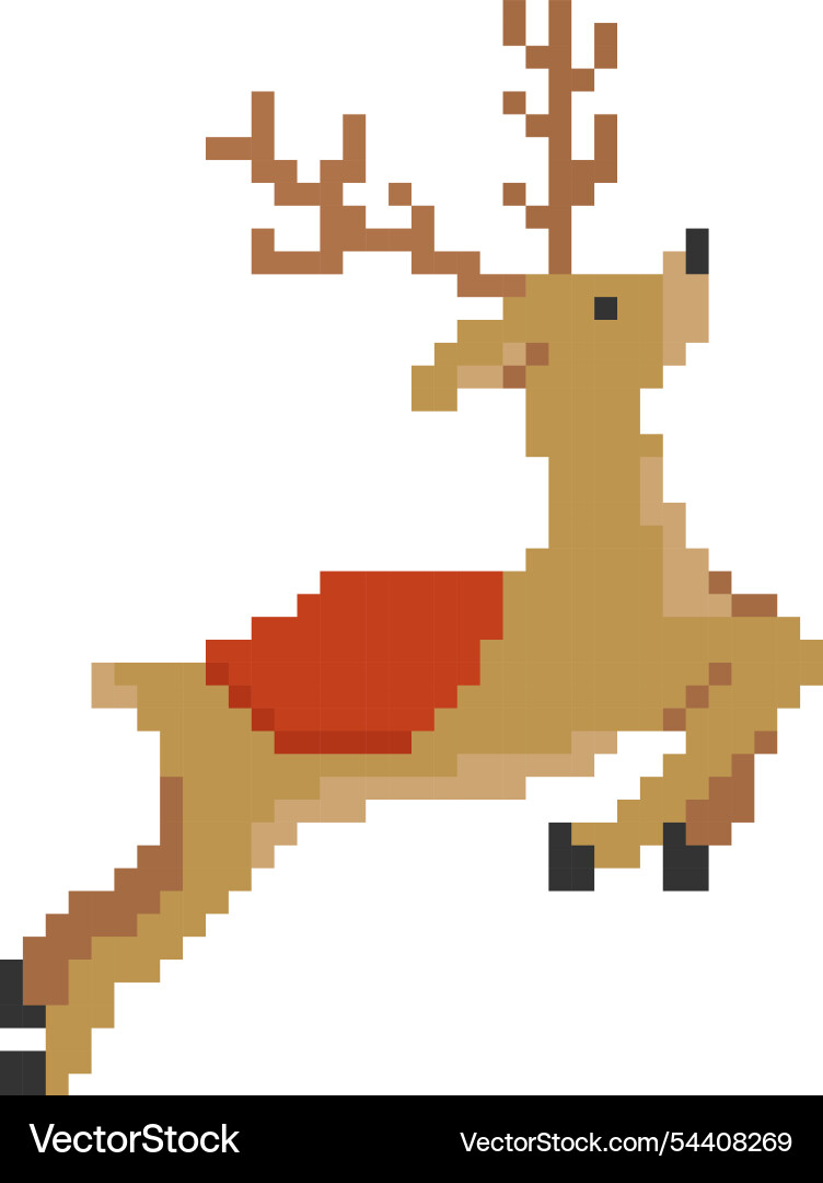 Pixel art deer Royalty Free Vector Image - VectorStock