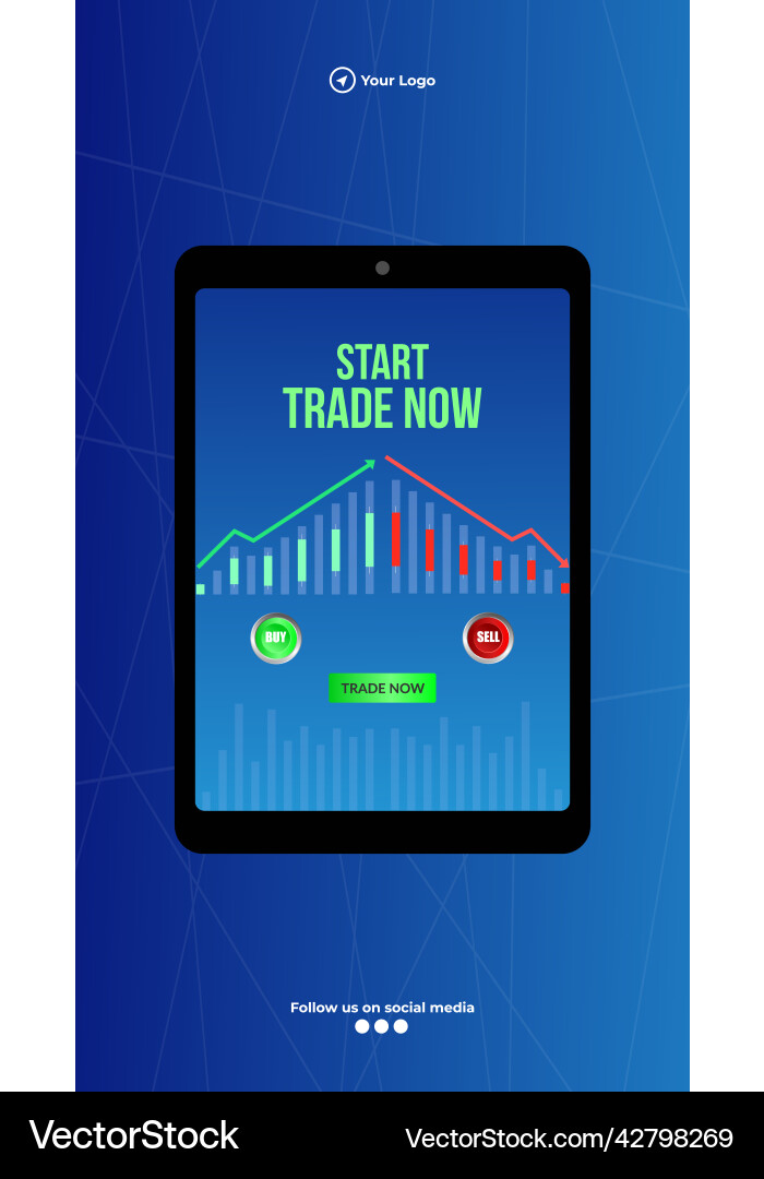 Start trade now portrait template design Vector Image