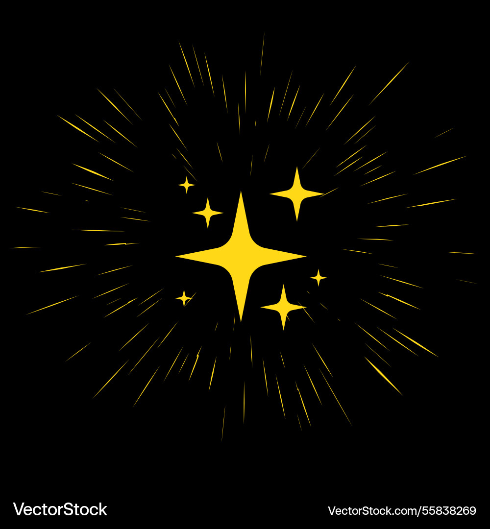 Yellow star explosion Royalty Free Vector Image