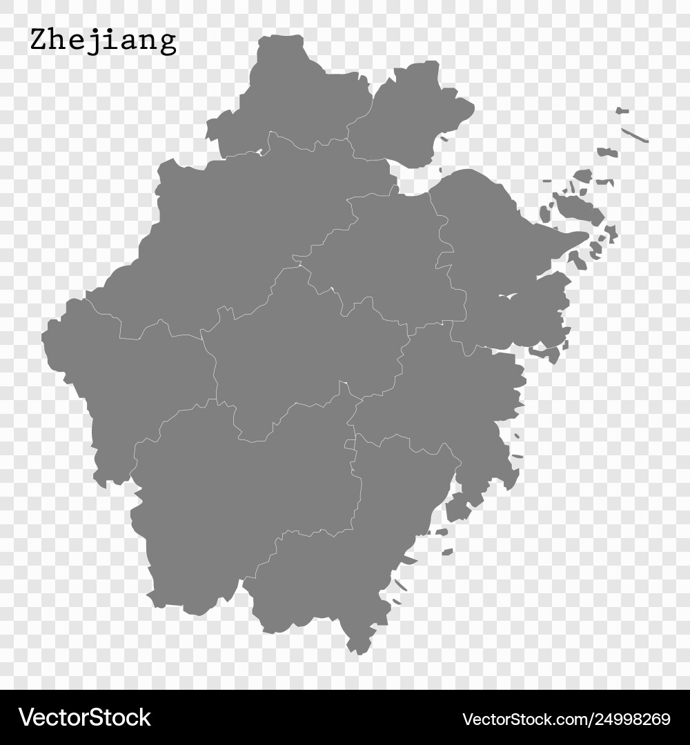Zhejiang Province Map Royalty Free Vector Image