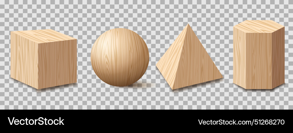 3d style realistic wooden textured Royalty Free Vector Image