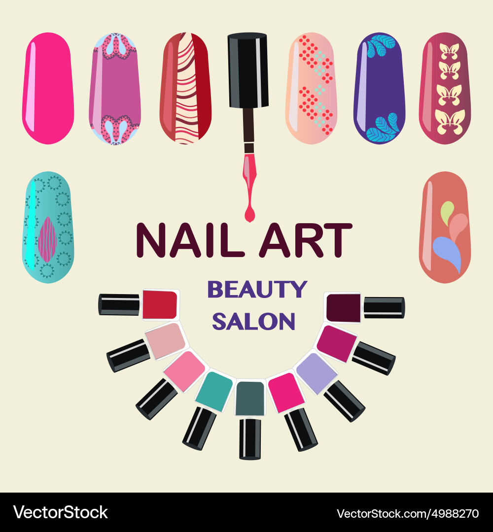 Beauty nails art salon Royalty Free Vector Image