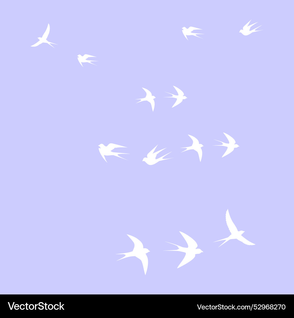 Birds fly in a large flock Royalty Free Vector Image
