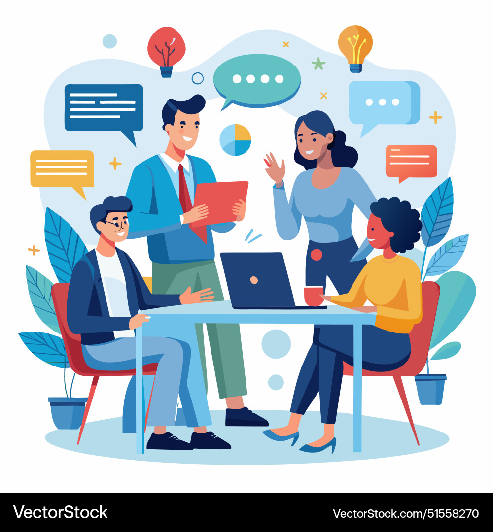 Discussion conversation or brainstorming for idea Vector Image