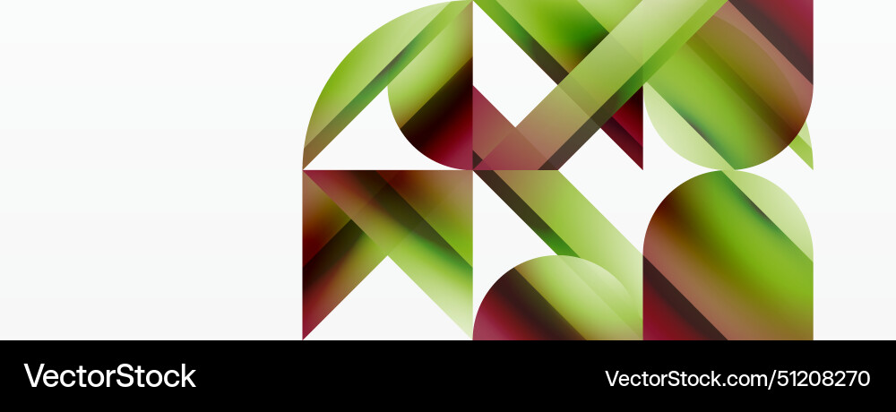 Gradient color triangles and circles on white Vector Image