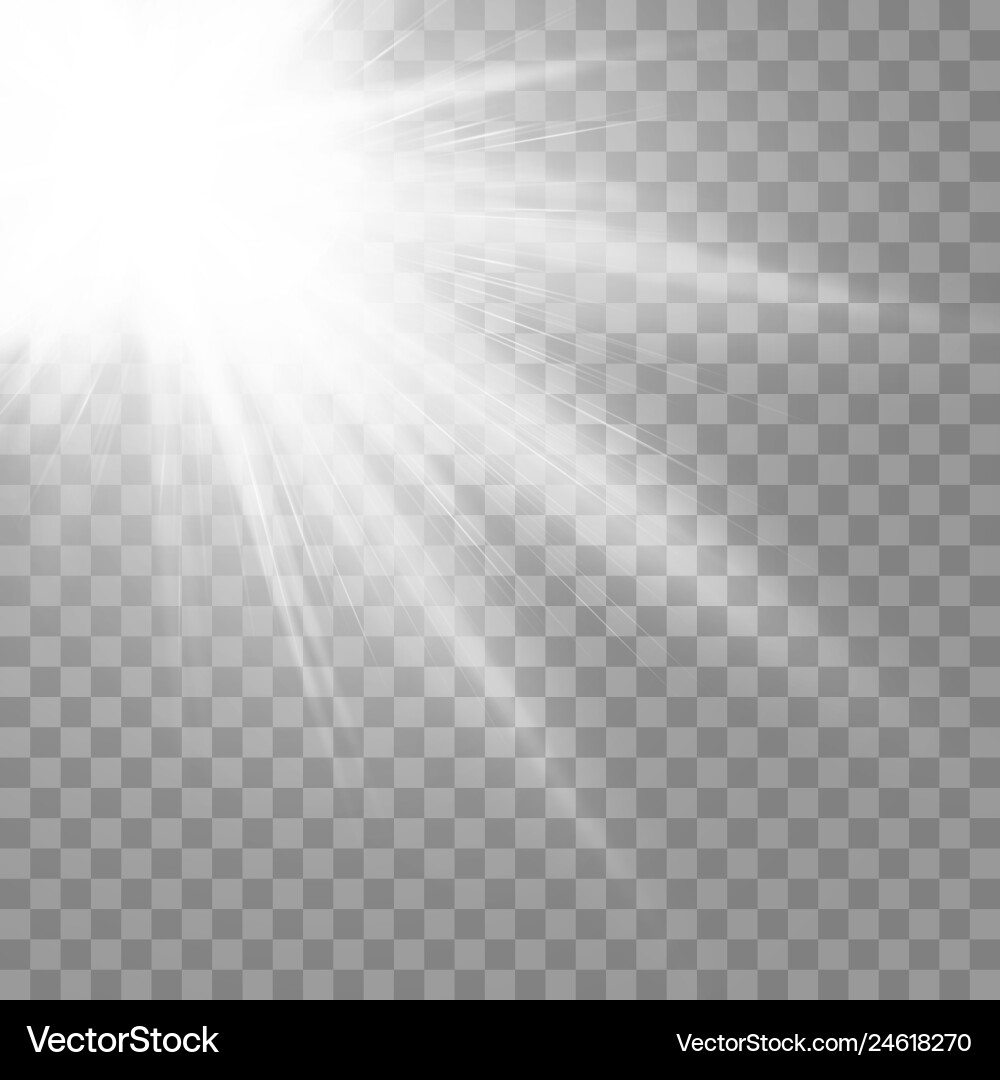 Spotlight light effect on a transparent isolated Vector Image