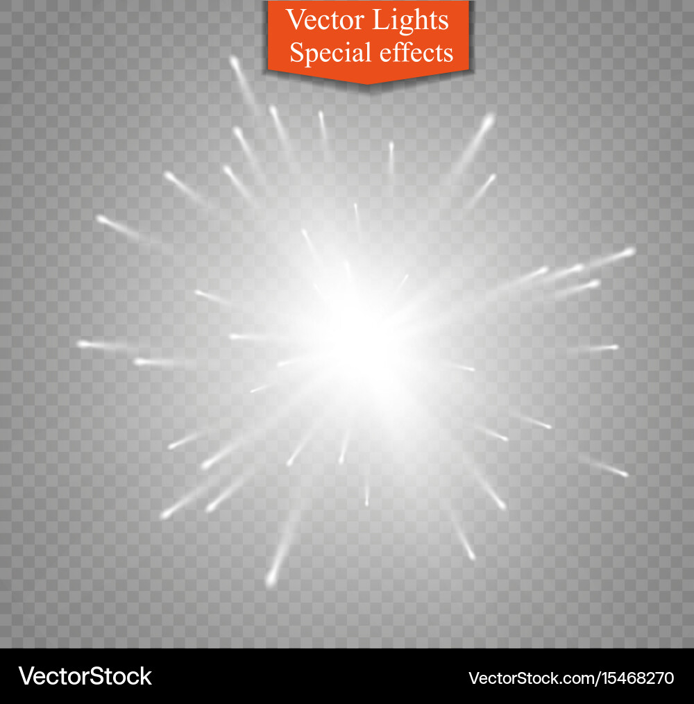 Star on a transparent backgroundlight effect Vector Image