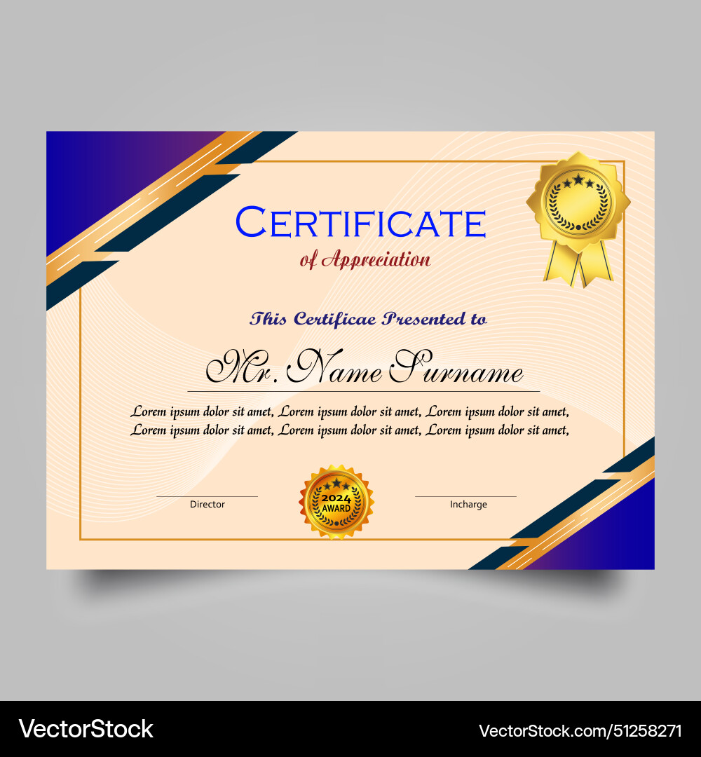 Certificate Royalty Free Vector Image - VectorStock