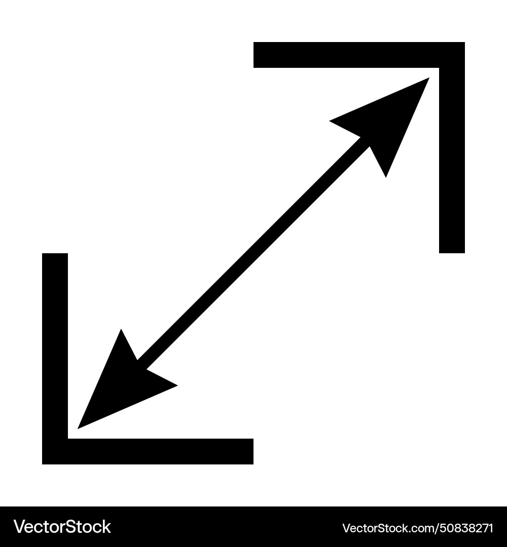 Diagonal icon line with arrows pointing Royalty Free Vector