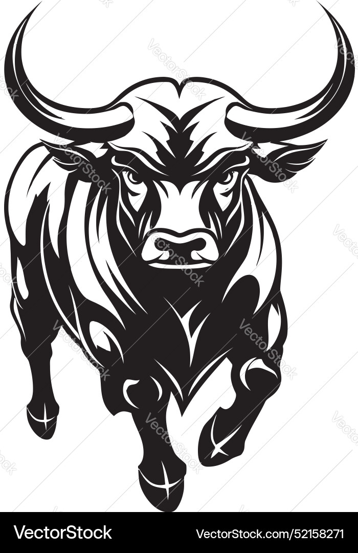 Dynamic taurus cartoon full body symbol bullish Vector Image