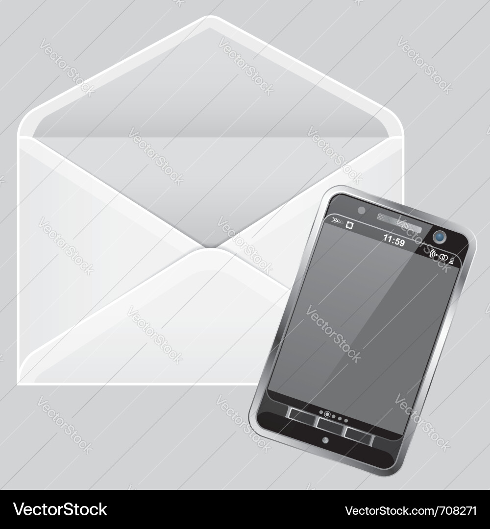Envelope and smartphone Royalty Free Vector Image