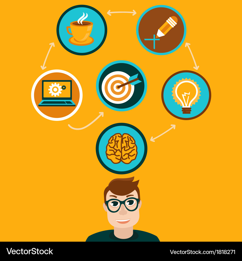 Idea concept in flat style Royalty Free Vector Image