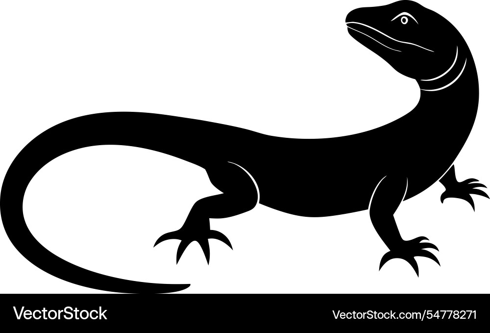 Monitor-lizard-silhouette Royalty Free Vector Image