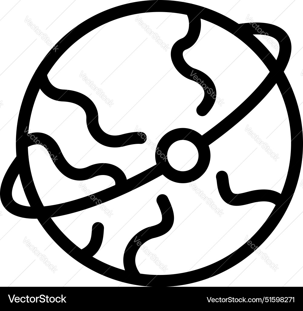 Planet earth orbiting around sun icon depicting Vector Image