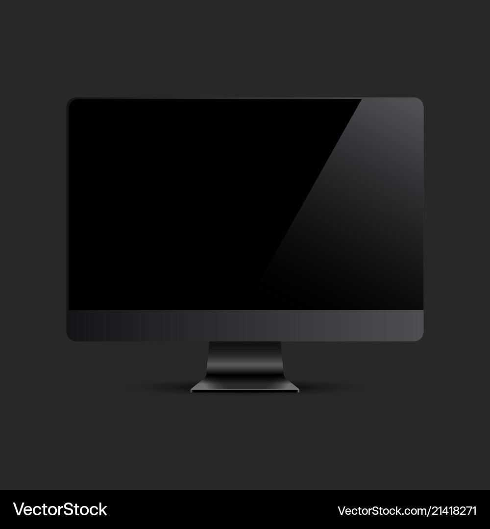 Realistic computer black monitor isolated Vector Image