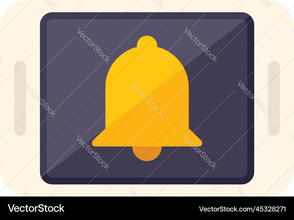 Tablet notification icon flat button Royalty Free Vector