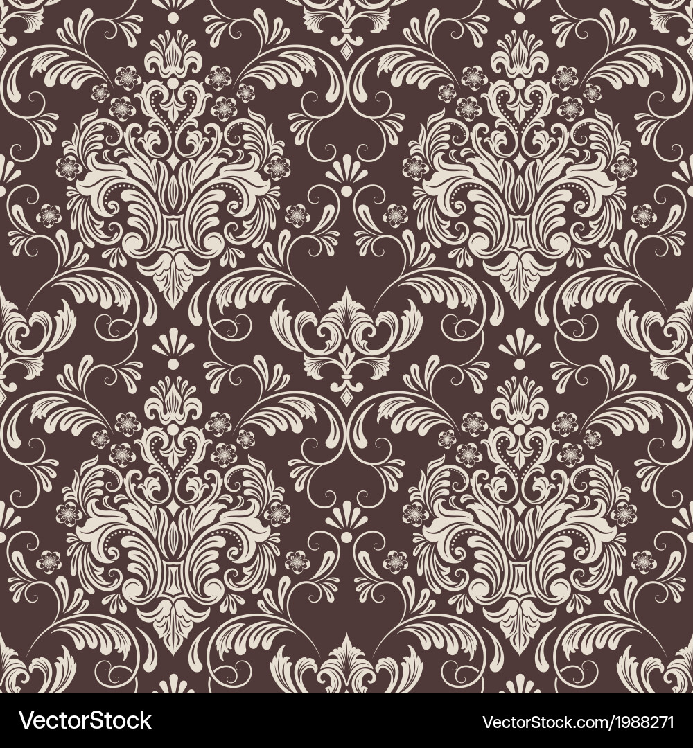 Vintage damask seamless pattern Royalty Free Vector Image