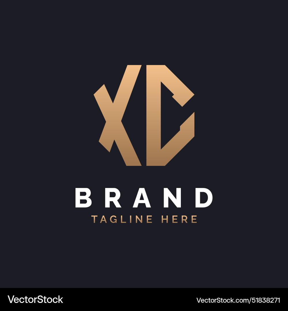 Xc logo design modern minimal elegant and luxury Vector Image