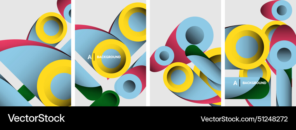 Abstract round shapes and circles poster designs Vector Image
