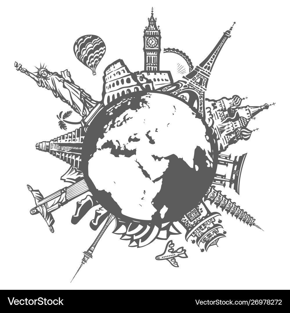 Global Landmarks Collection Royalty Free Vector Image