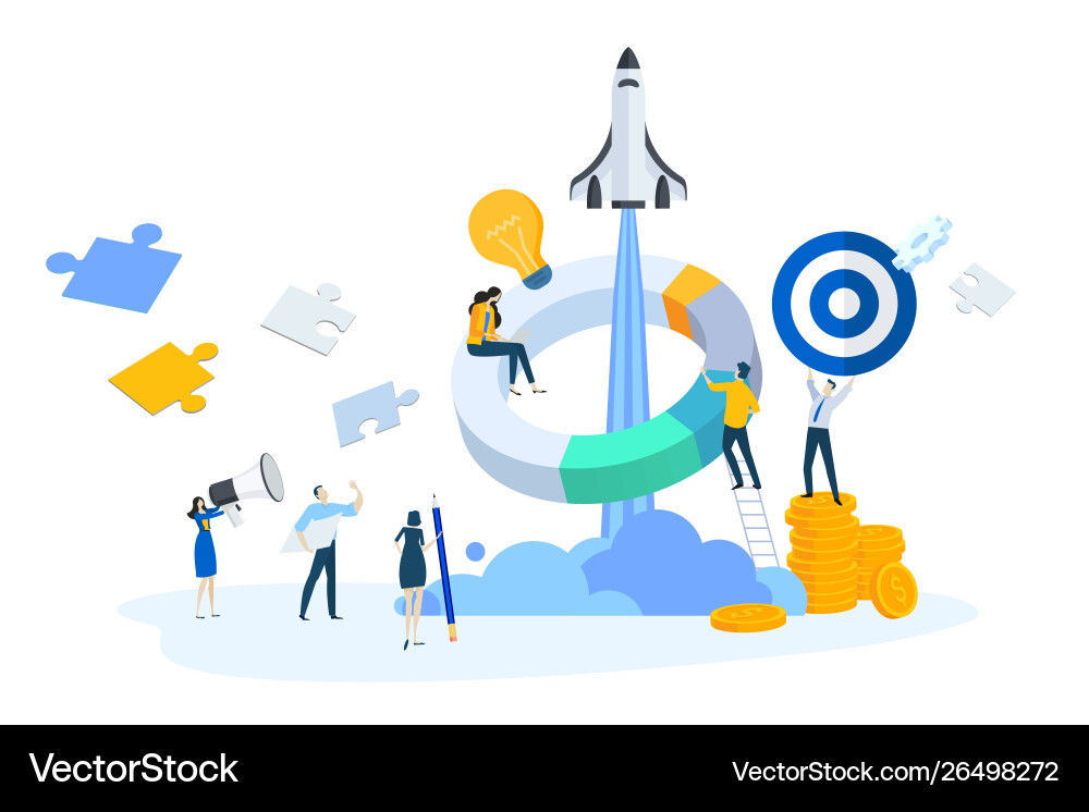 Startup Launch Concept Royalty Free Vector Image