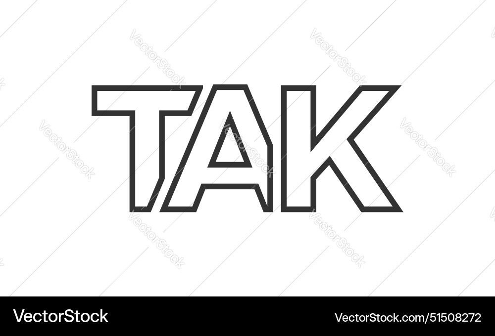 Tak logo design template with strong and modern Vector Image Tak logo design template with strong and modern Vector Image