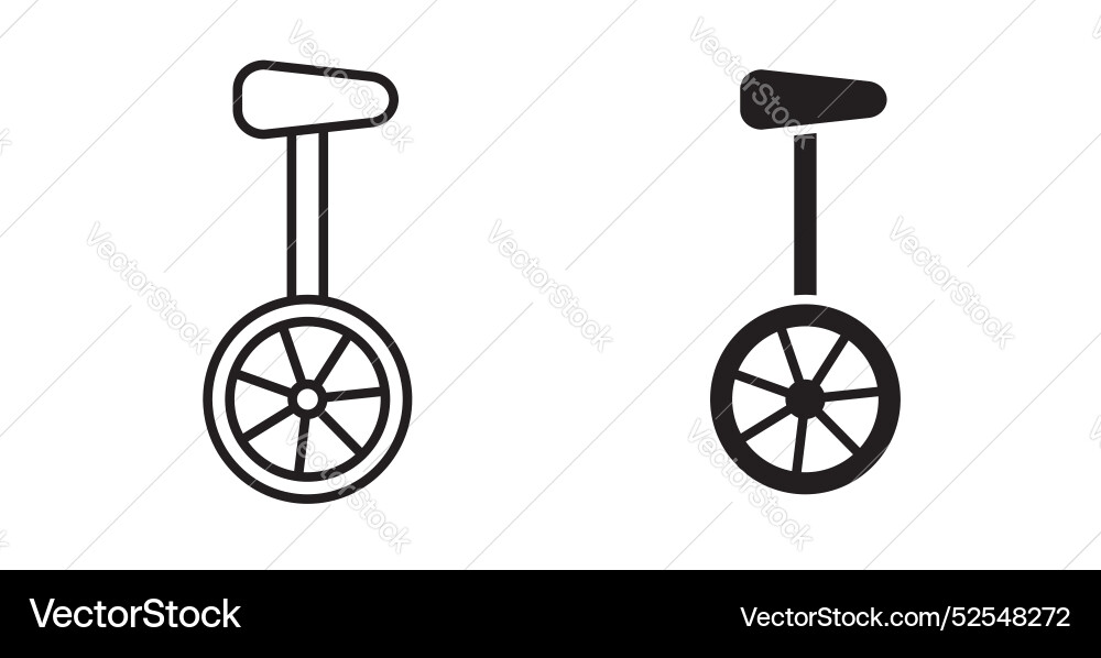 Unicycle thin line icon set Royalty Free Vector Image