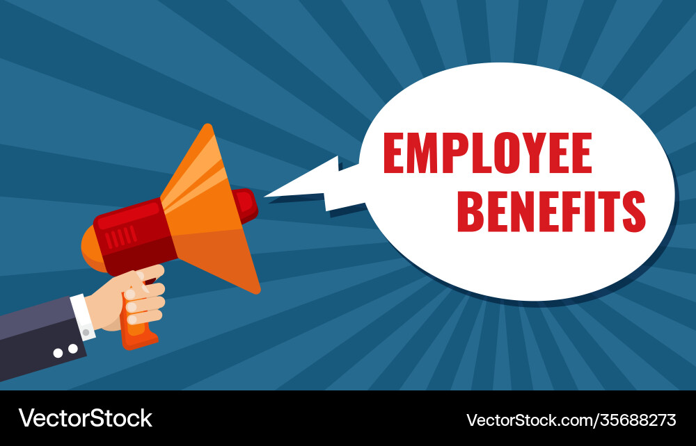 Employee Benefits - Hand with Megaphone Royalty Free Vector
