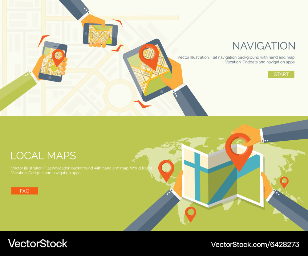 Flat backgrounds set Royalty Free Vector Image