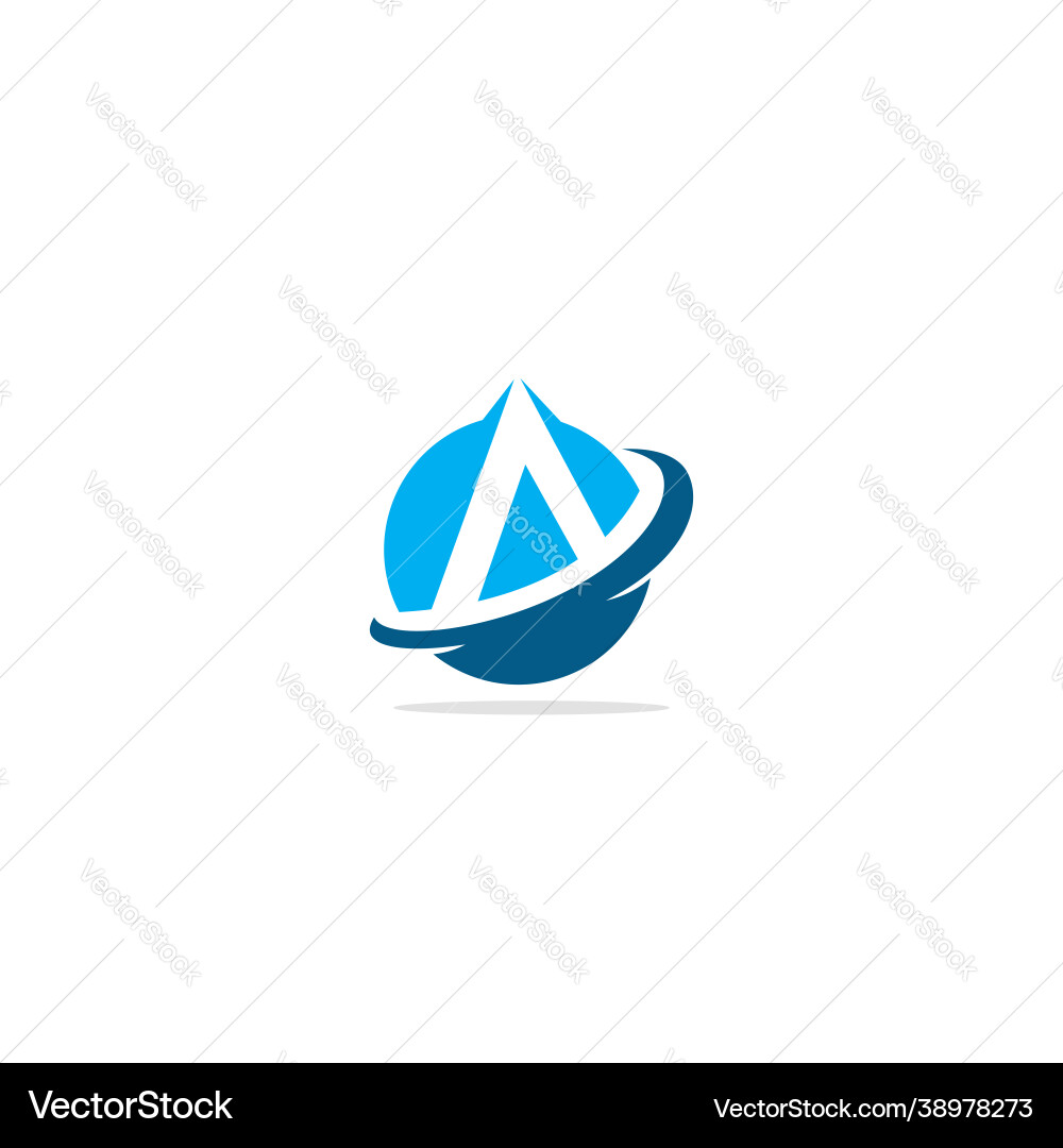 Round a initial orbit logo Royalty Free Vector Image