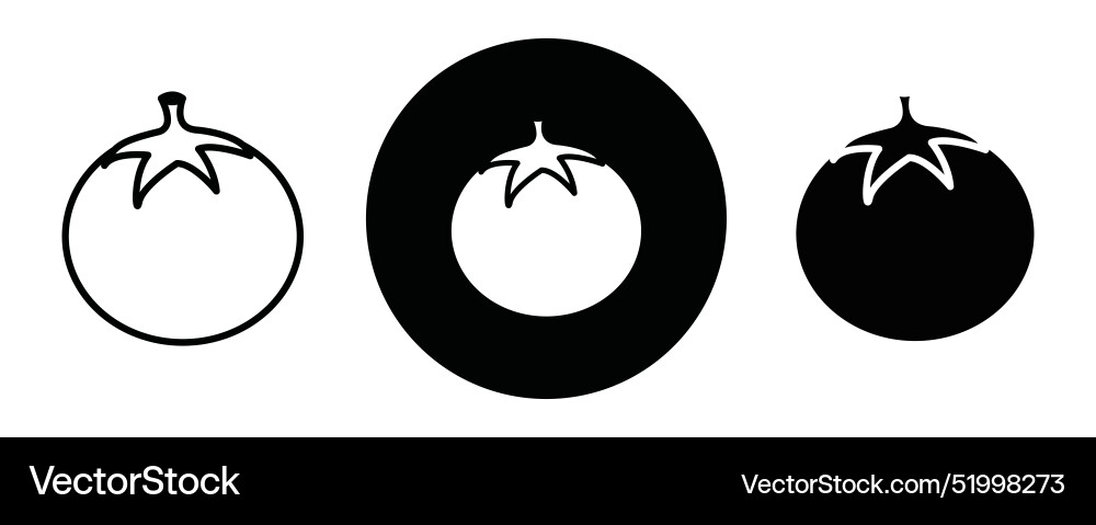 Tomato outline icon collection or set thin Vector Image