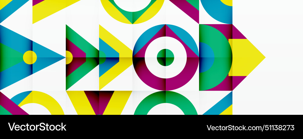 Vibrant geometric design with magenta circles and Vector Image