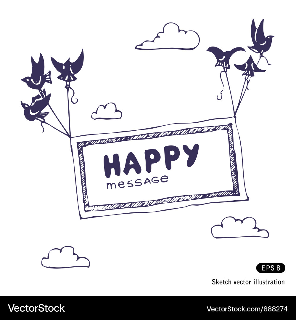 Banner with the birds in sky Royalty Free Vector Image