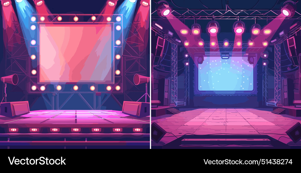 Concert stage cartoon screen Royalty Free Vector Image