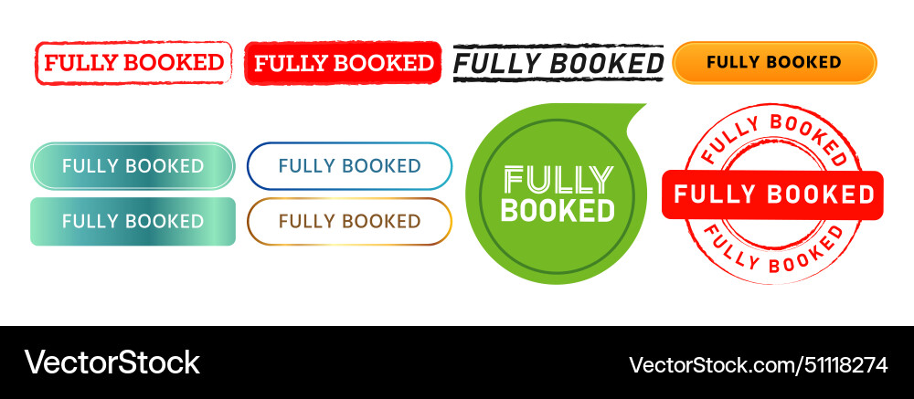 Fully booked rectangle circle stamp speech bubble Vector Image