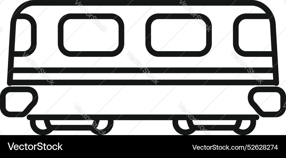 Passenger express train car moving on railroad Vector Image