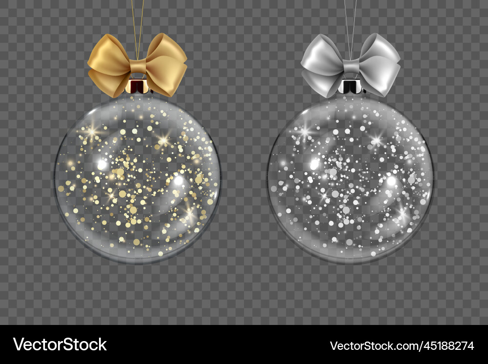 Realistic 3d transparent christmas glass Vector Image