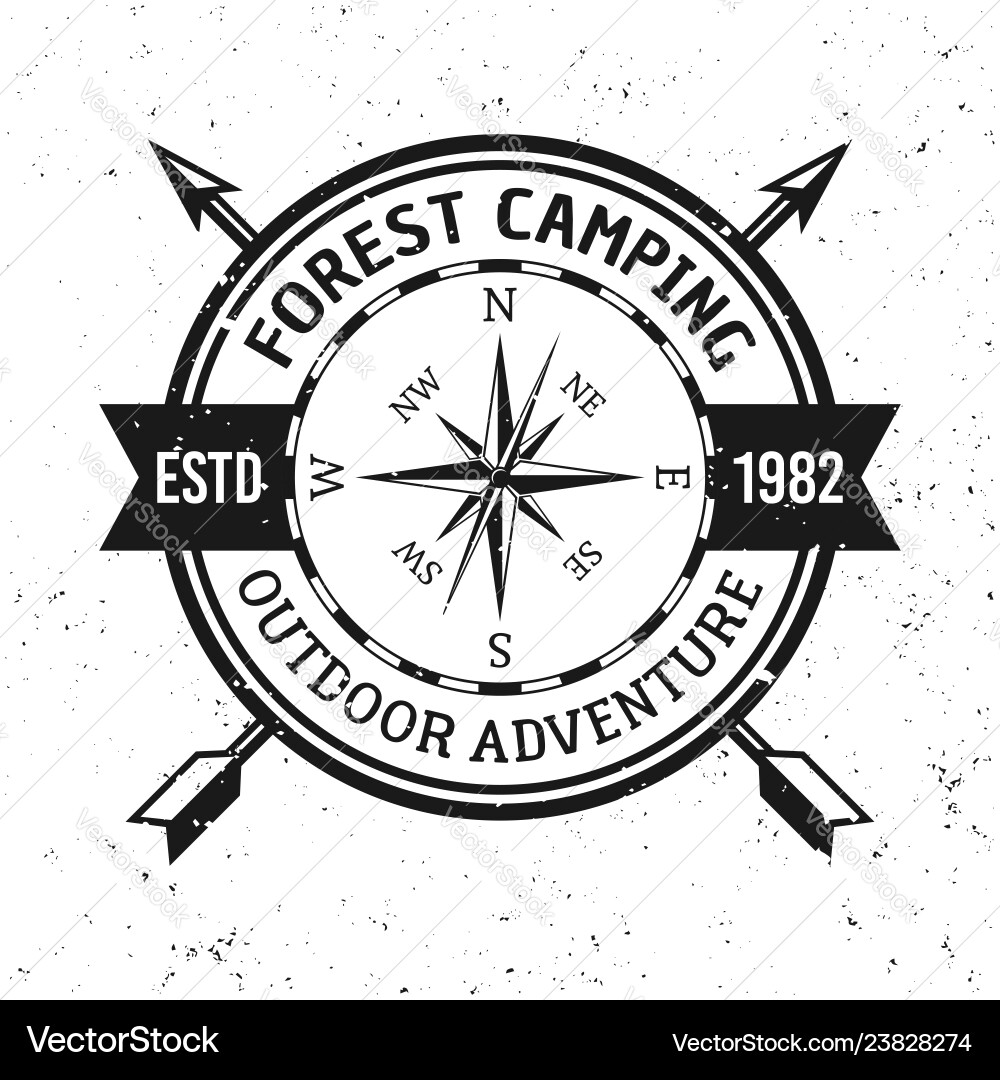 Retro Camping Emblem Royalty Free Vector Image