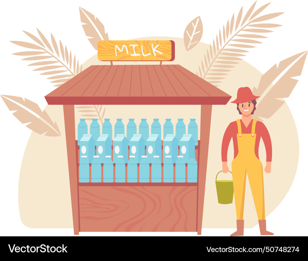 Selling milk Royalty Free Vector Image - VectorStock