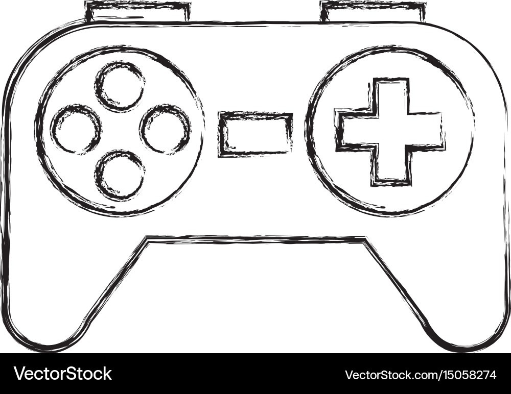 Sketch draw control game Royalty Free Vector Image