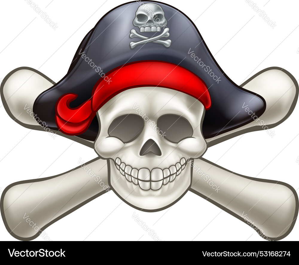 Skull and cross bones pirate Royalty Free Vector Image