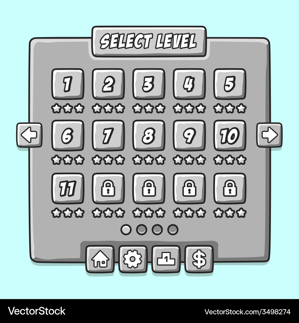 Stone game menu level interface ui panels Vector Image Stone game menu level interface ui panels Vector Image
