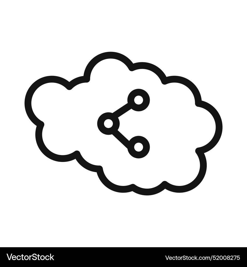 Cloud share icon for collaborative workspaces Vector Image