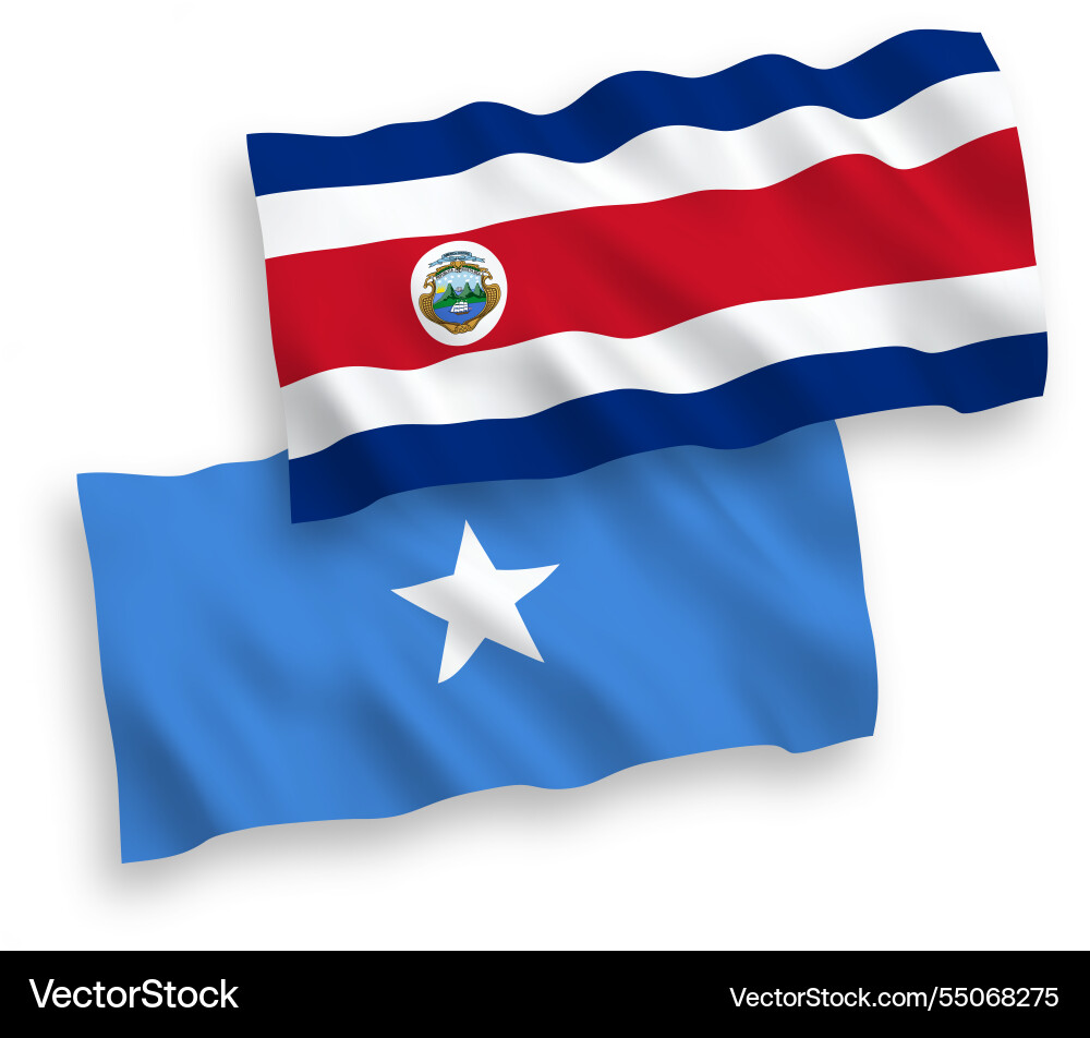 Costa Rica & Somalia Flags Royalty Free Vector Image